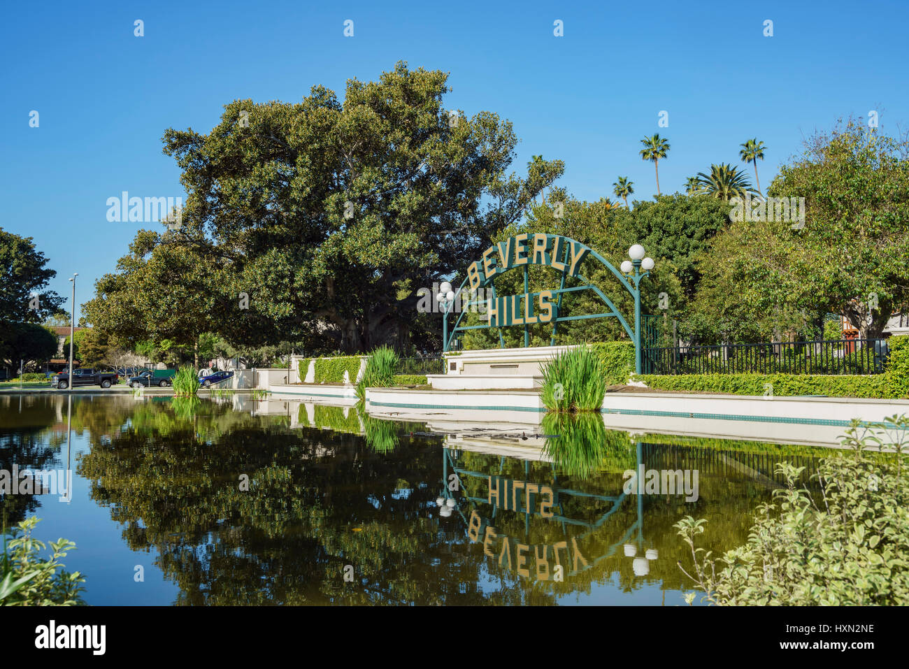 Beverly Hills, MAR 24: Beverly Hills Sign with reflection on MAR 24 ...