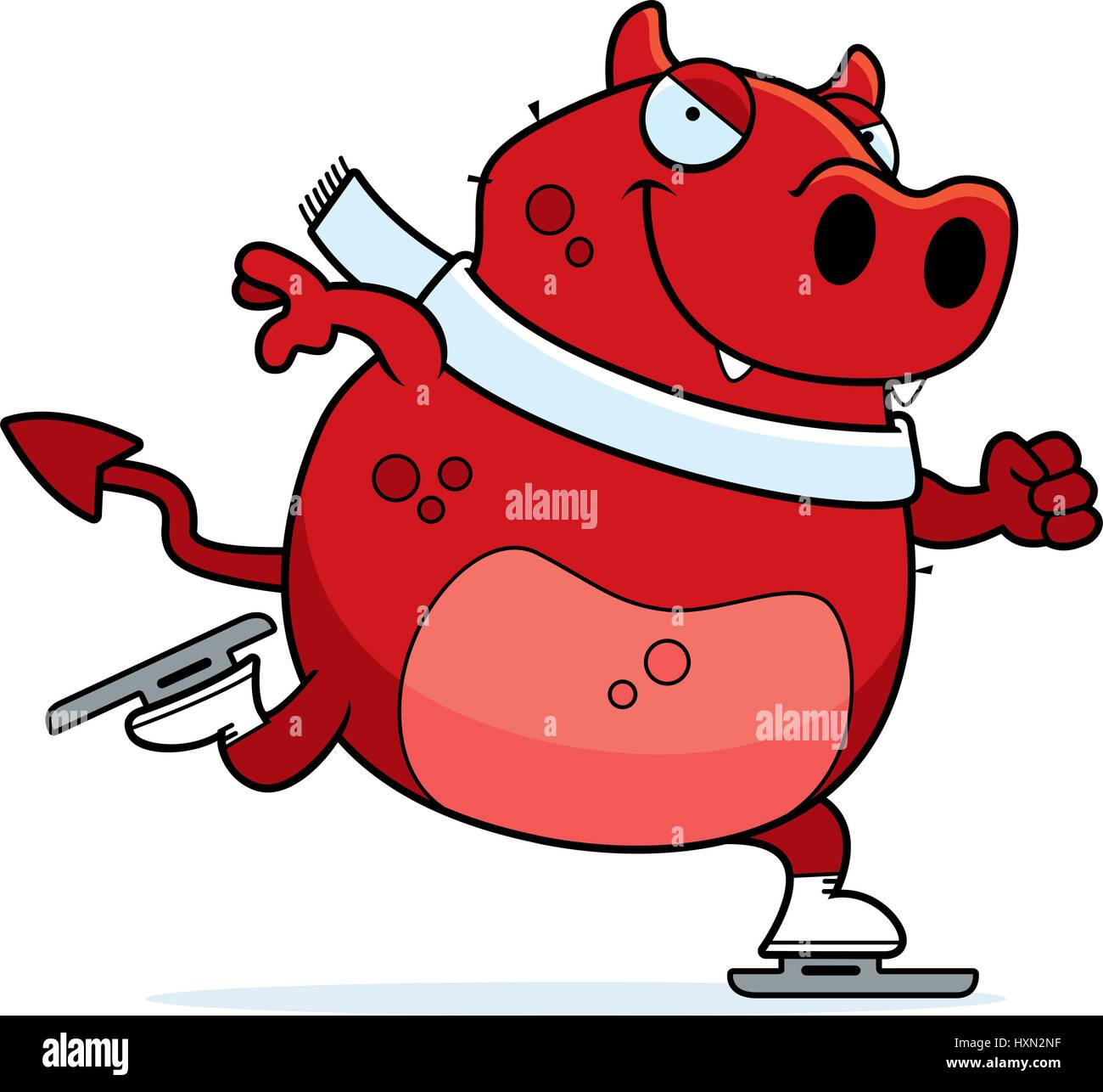 A cartoon illustration of a devil ice skating Stock Vector Image & Art ...