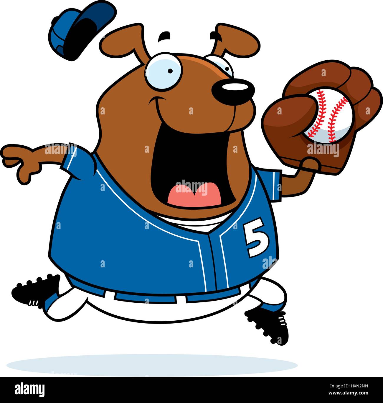 A cartoon illustration of a dog playing baseball Stock Vector Image ...