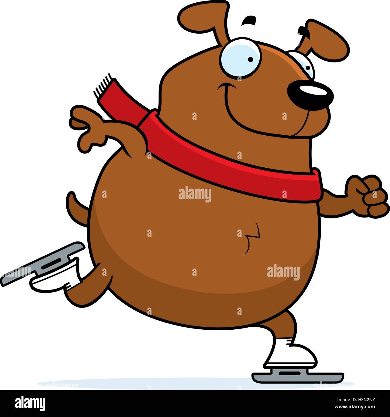 A cartoon illustration of a dog ice skating Stock Vector Image & Art ...