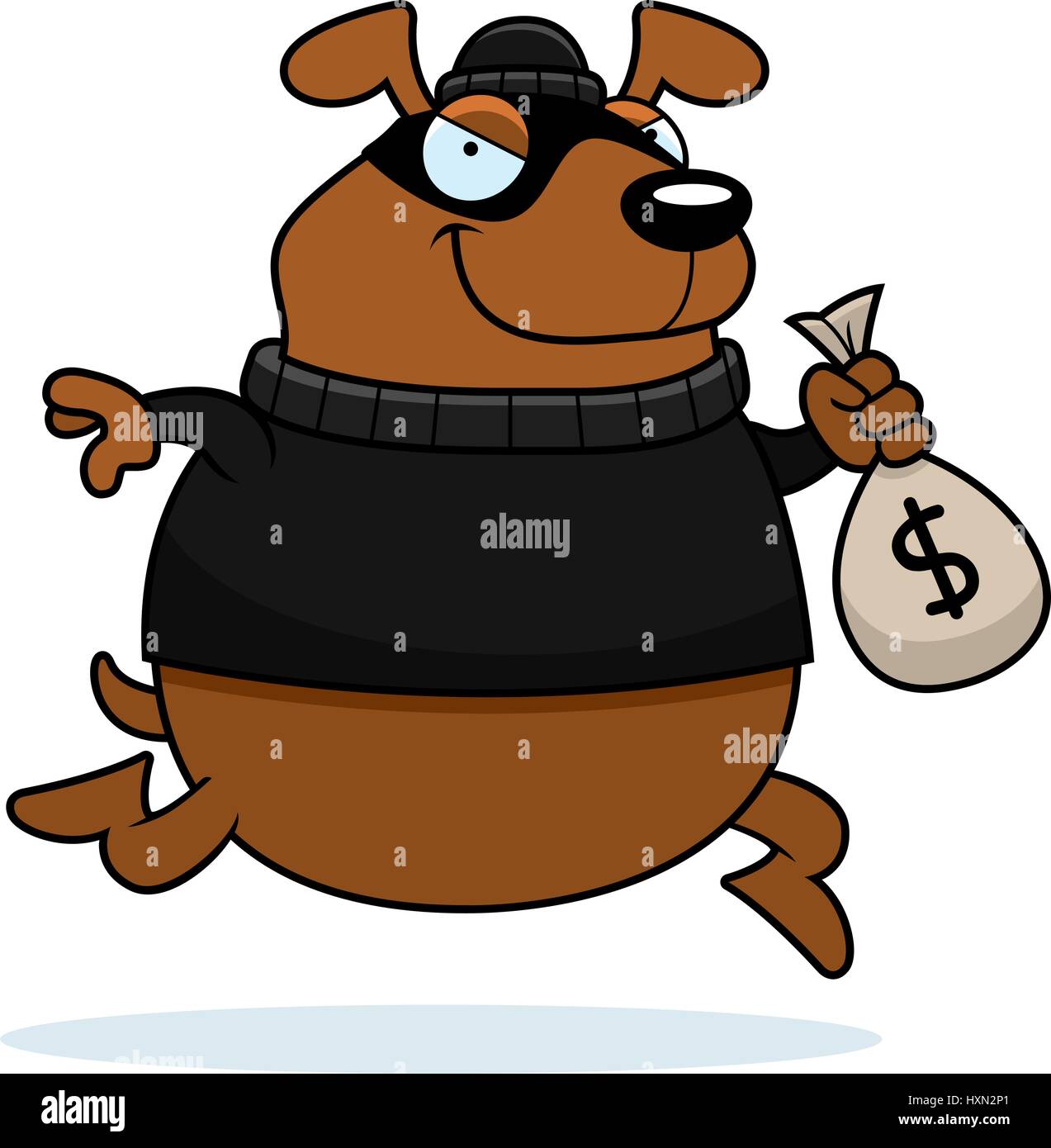 A cartoon illustration of a dog burglar stealing money Stock Vector ...