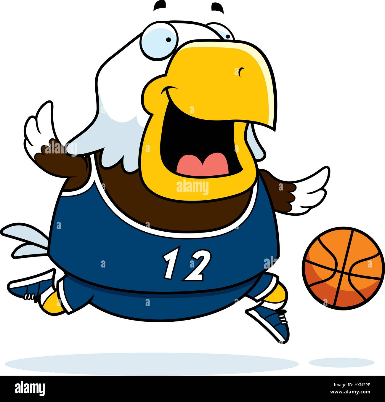 A cartoon illustration of a bald eagle playing basketball Stock Vector ...