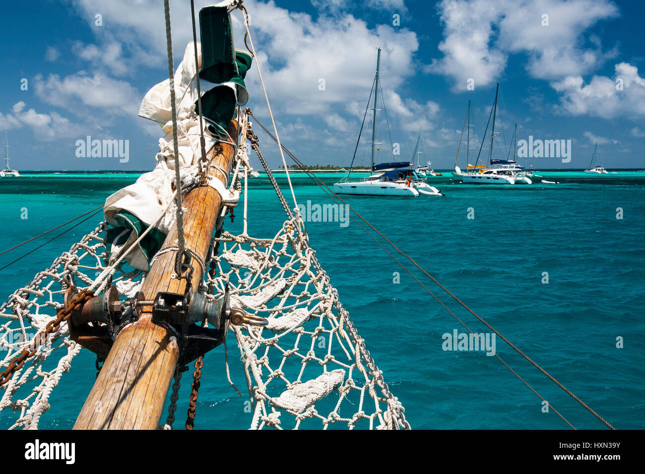 Scaramouche View: Tobago Cays with a Blue Sky and Turquoise Caribbean ...