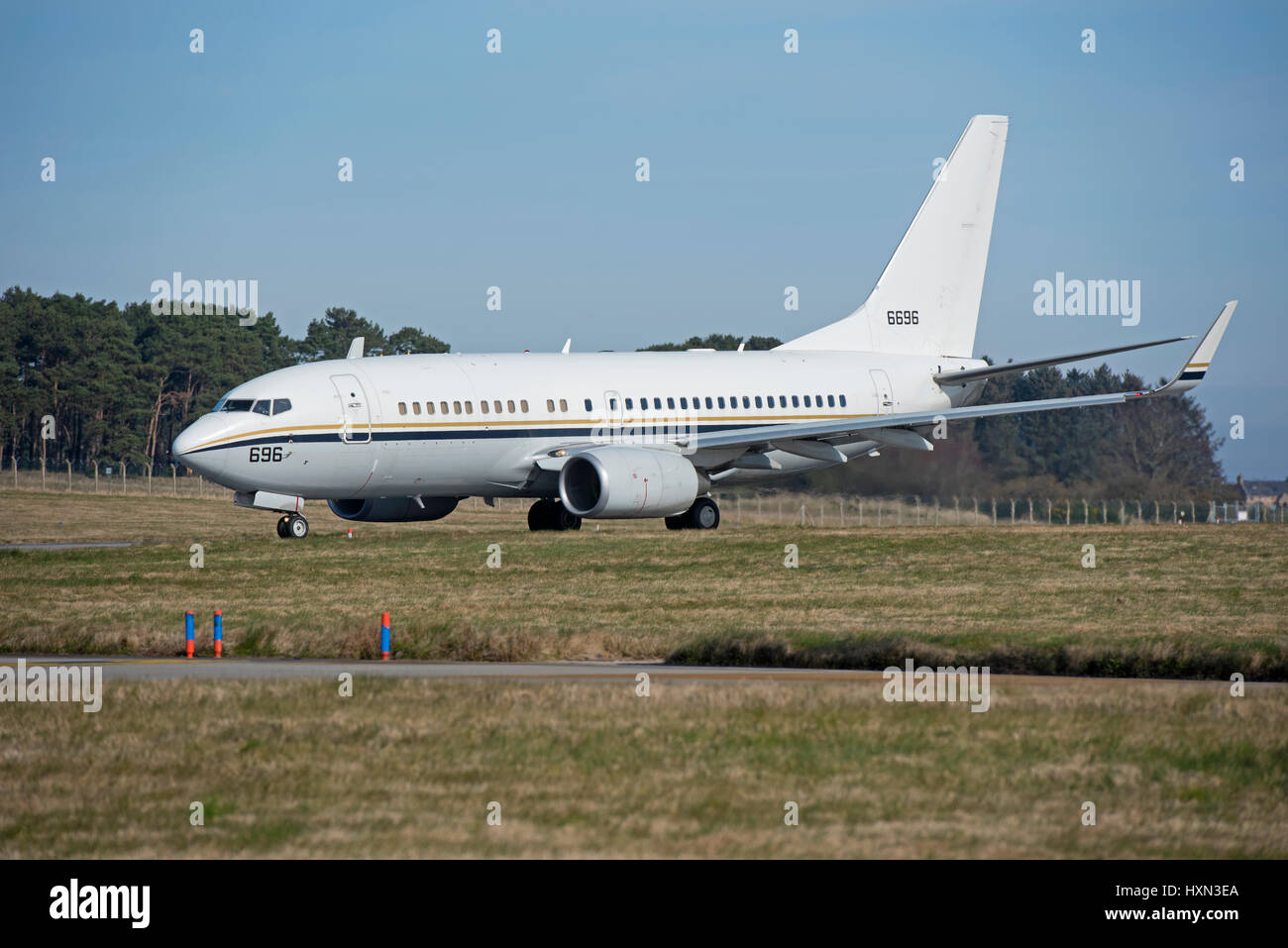 United States Navy C40 Clipper arriving at the RAF Lossiemouth 2017 ...