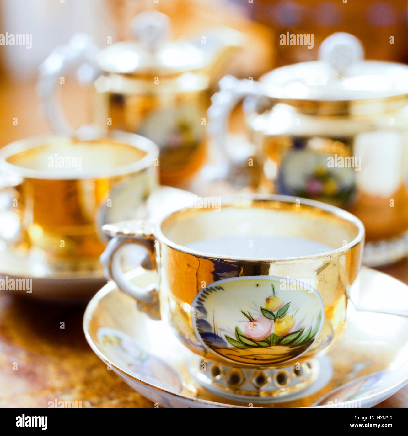 Antique cups and saucers hi-res stock photography and images - Alamy