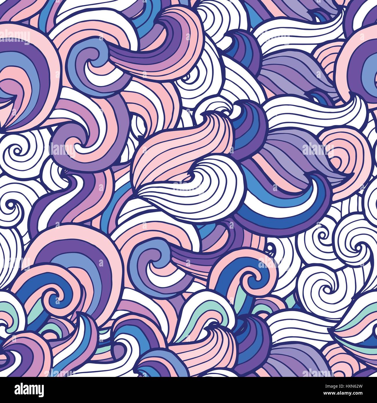 Abstract hand-drawn waves texture, wavy background Stock Vector Image ...