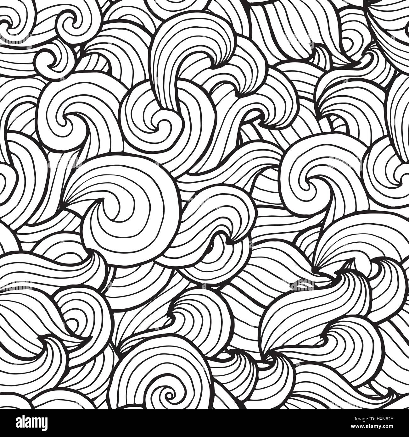 Abstract hand-drawn waves texture, wavy background Stock Vector Image ...