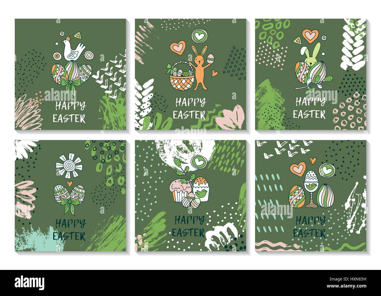 Set of cards for congratulations on Easter Stock Vector Image & Art - Alamy