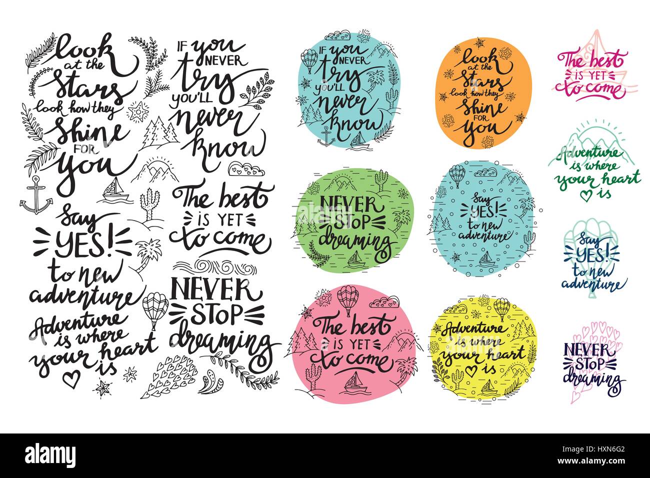 Vector set of inspirational quotes Stock Vector Image & Art - Alamy