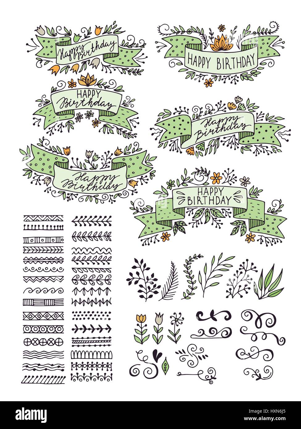 Linear scrolls Stock Vector Images - Alamy