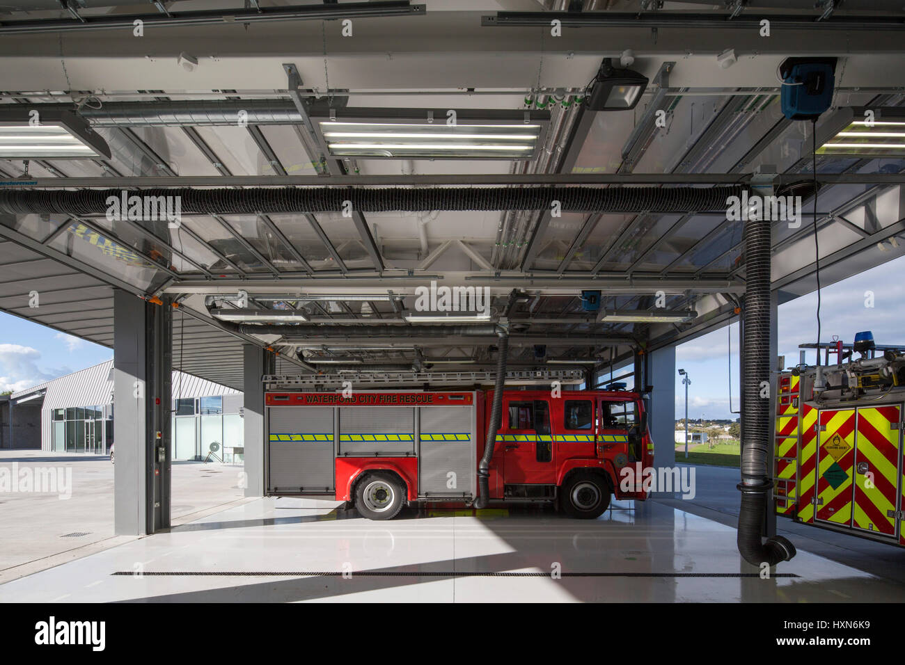 Fire engine in appliance bay. Waterford Fire Station, Waterford ...