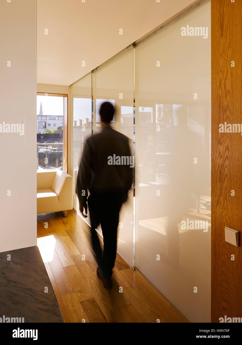 Interior view of corridor showing figure and sliding door position #2 ...