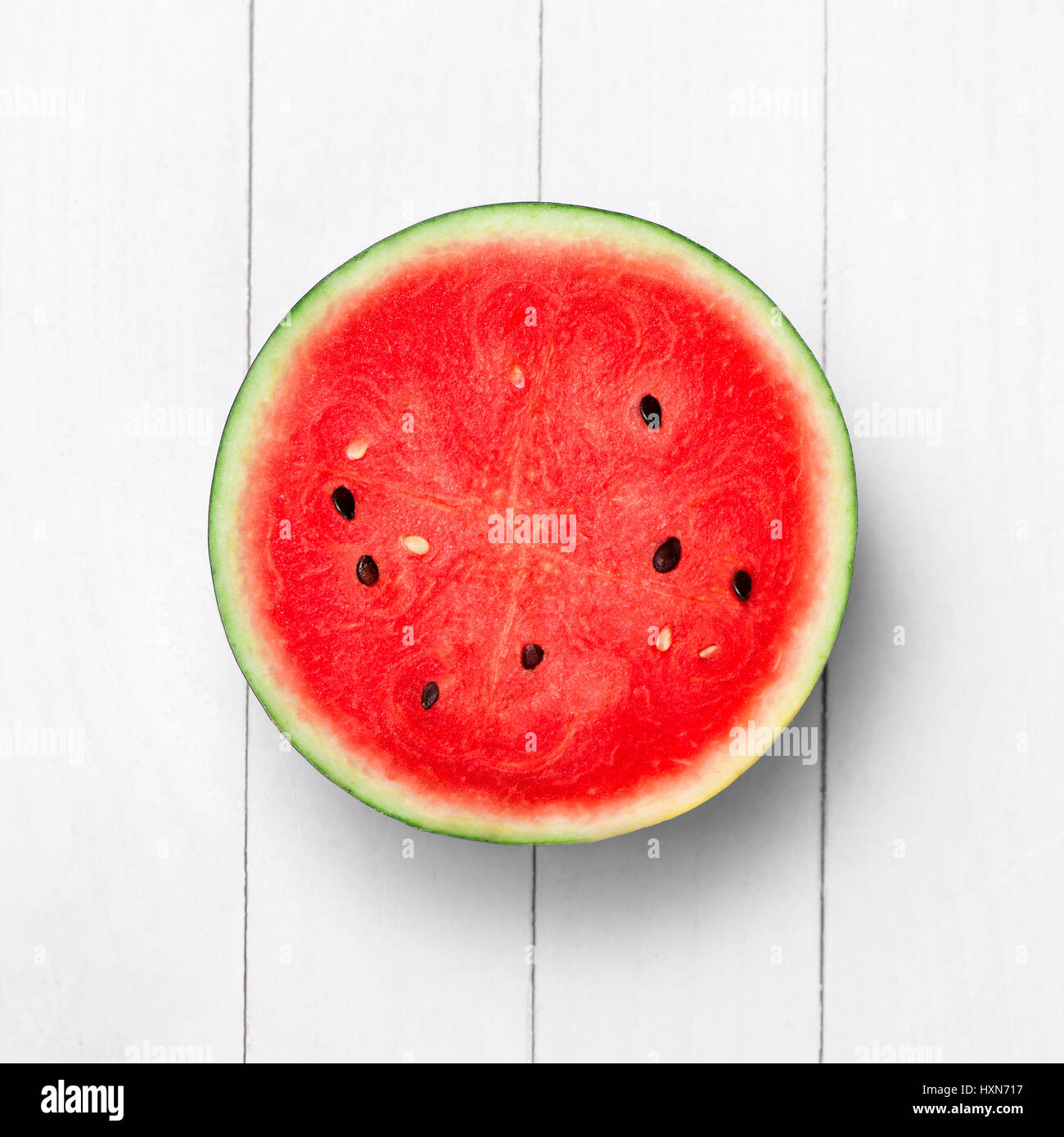 A half of fresh watermelon isolated on white background. Dessert. Flat ...