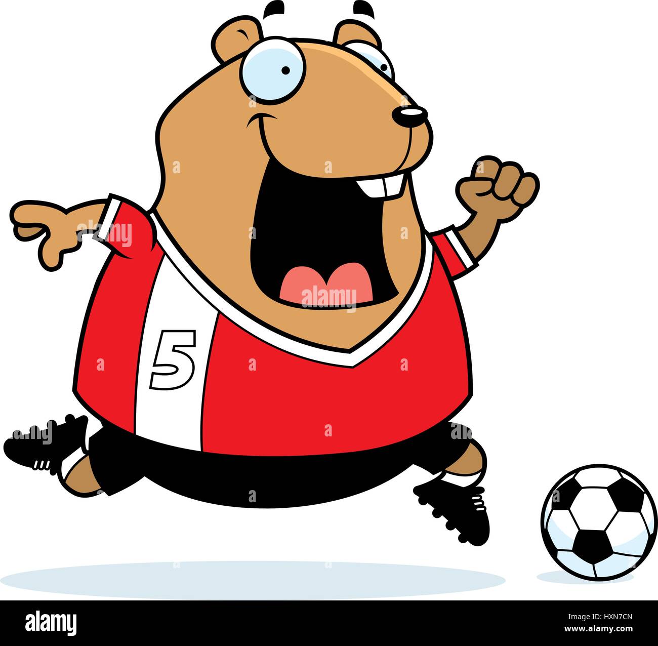 A cartoon illustration of a hamster playing soccer Stock Vector Image ...
