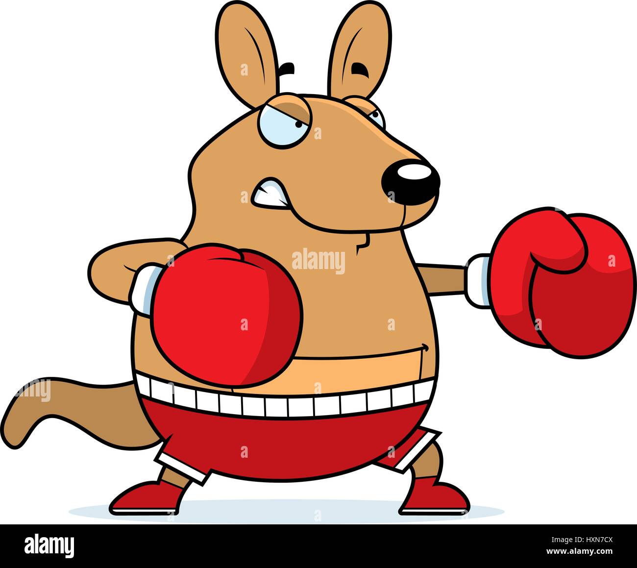 A cartoon illustration of a wallaby punching with boxing gloves Stock ...