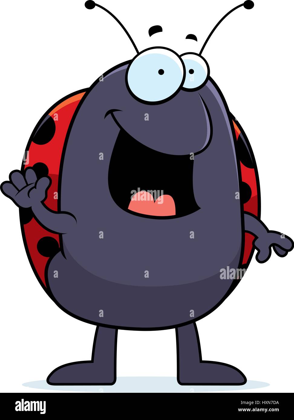 A cartoon illustration of a ladybug smiling and waving Stock Vector ...