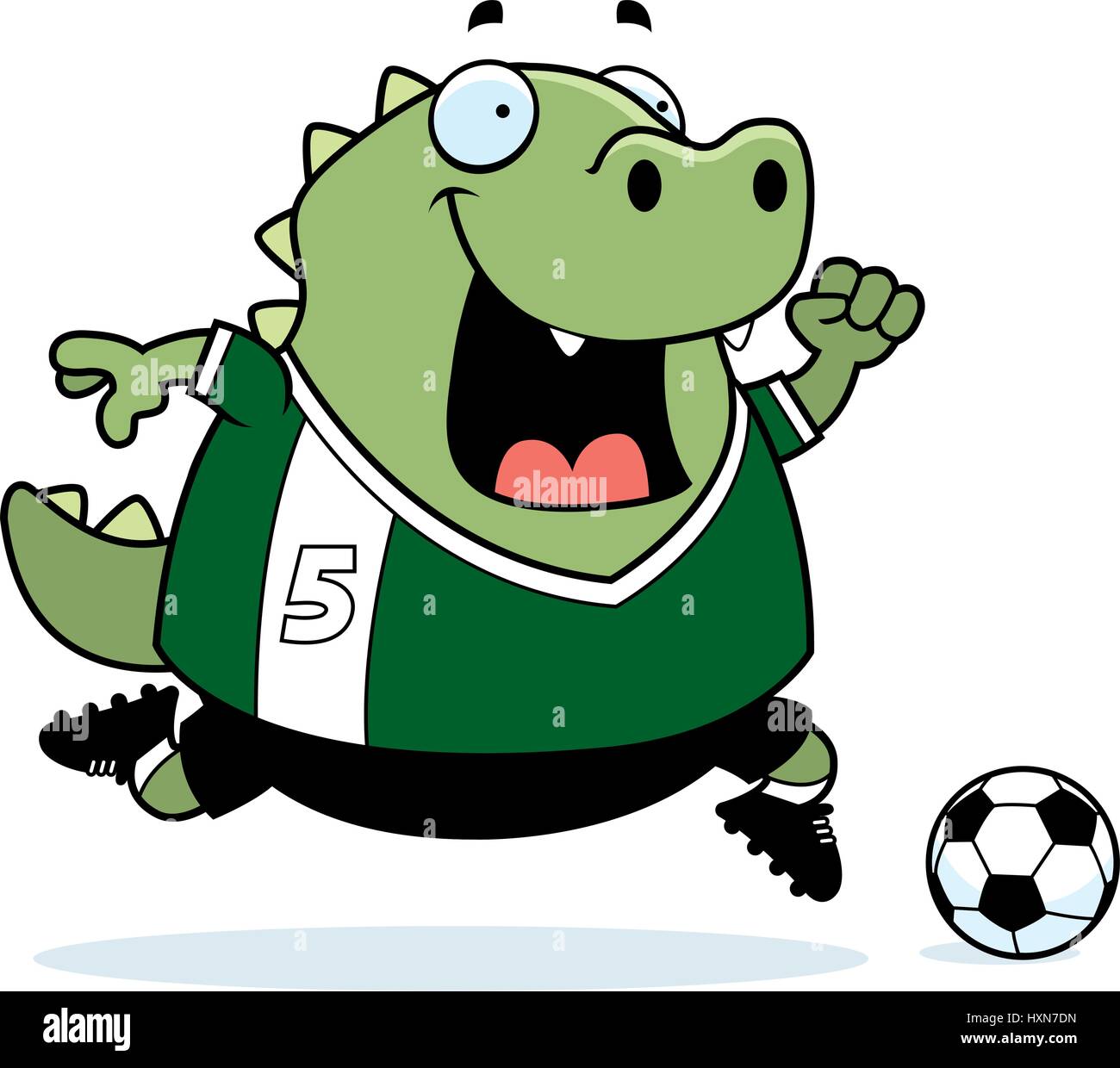 A cartoon illustration of a lizard playing soccer Stock Vector Image ...