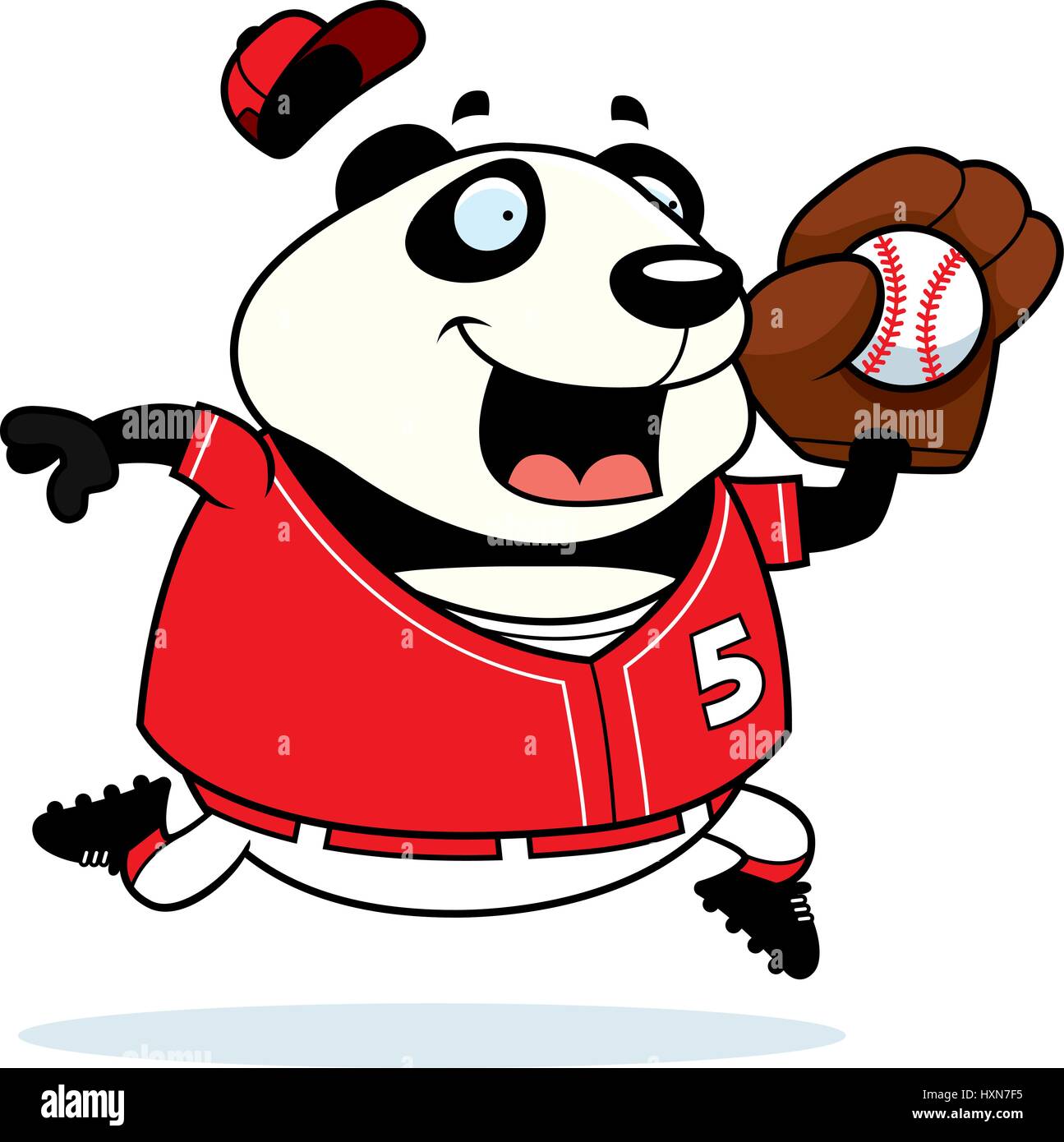 A cartoon illustration of a panda playing baseball Stock Vector Image ...