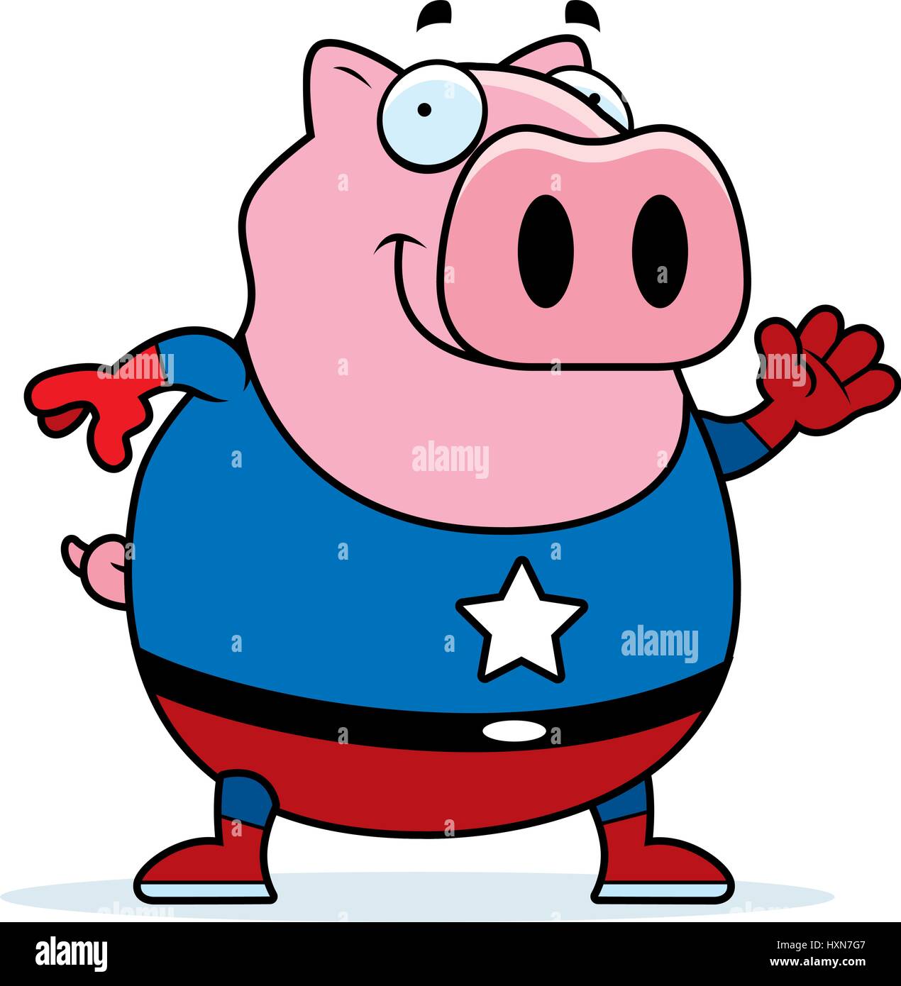 A cartoon illustration of a pig in a superhero costume Stock Vector ...