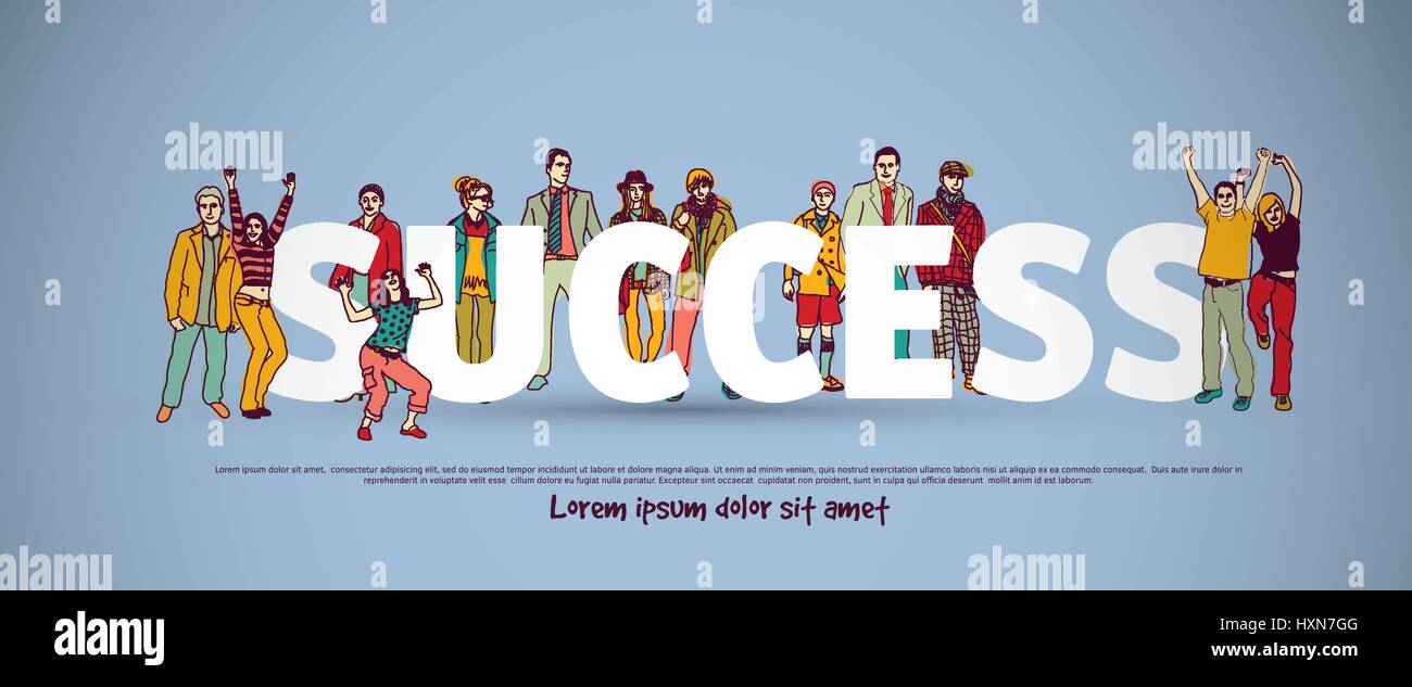 Success team group business people sign Stock Vector Image & Art - Alamy
