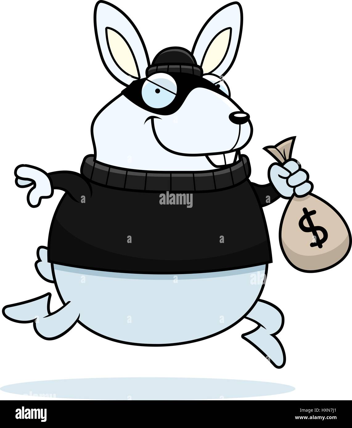 A cartoon illustration of a rabbit burglar stealing money Stock Vector ...