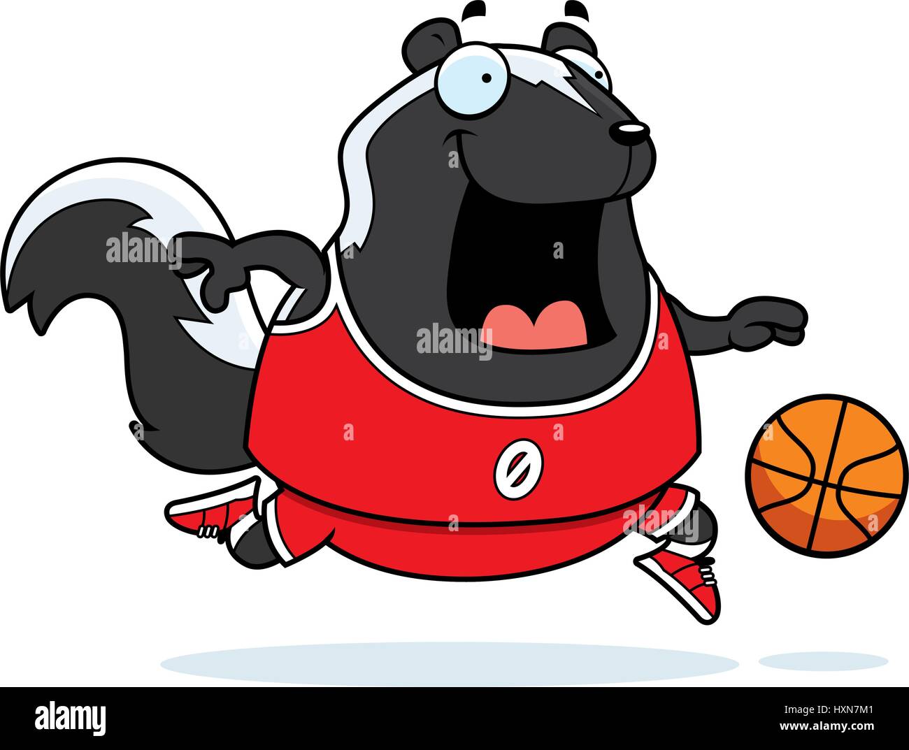 A cartoon illustration of a skunk playing basketball Stock Vector Image ...