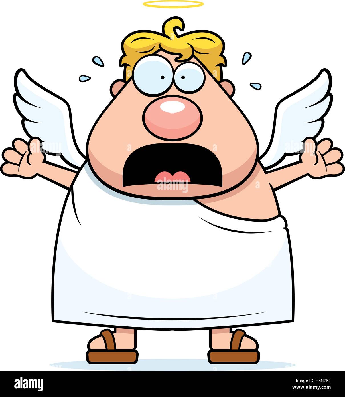 A cartoon illustration of an angel panicking Stock Vector Image & Art ...