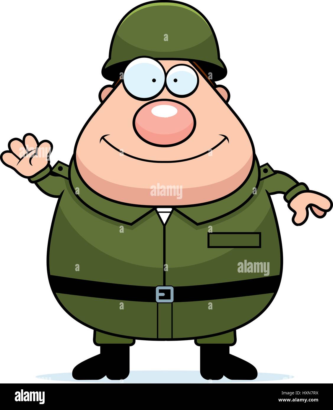 A cartoon illustration of an army soldier waving Stock Vector Image ...