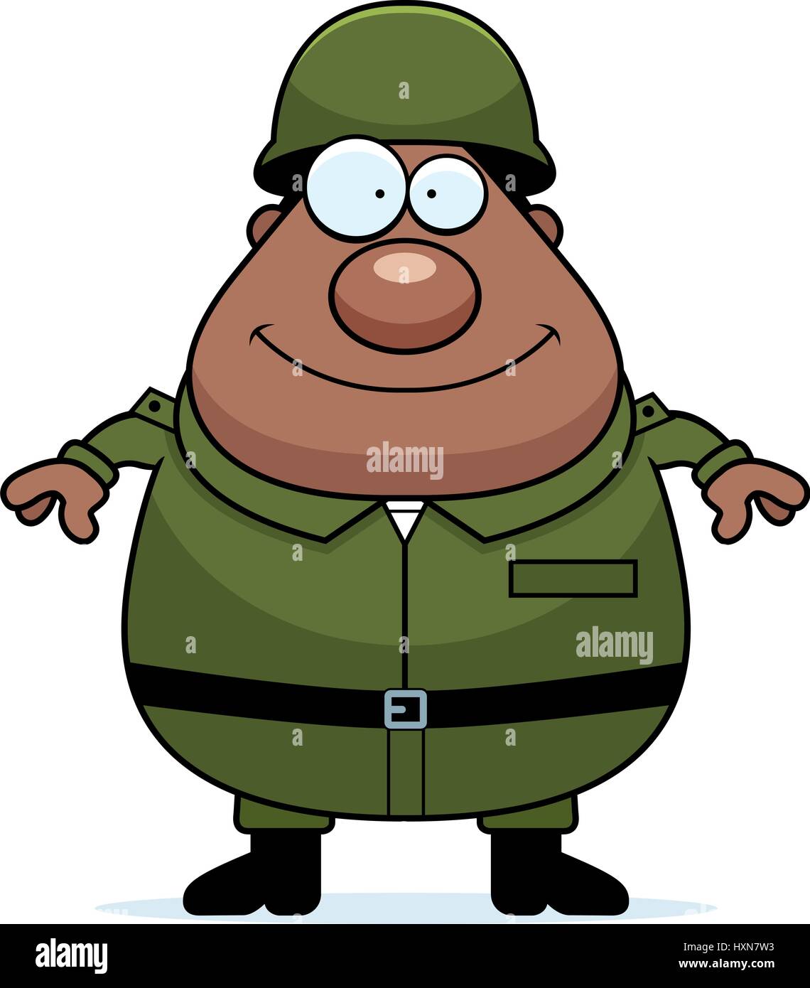 A cartoon illustration of an army soldier smiling Stock Vector Image ...