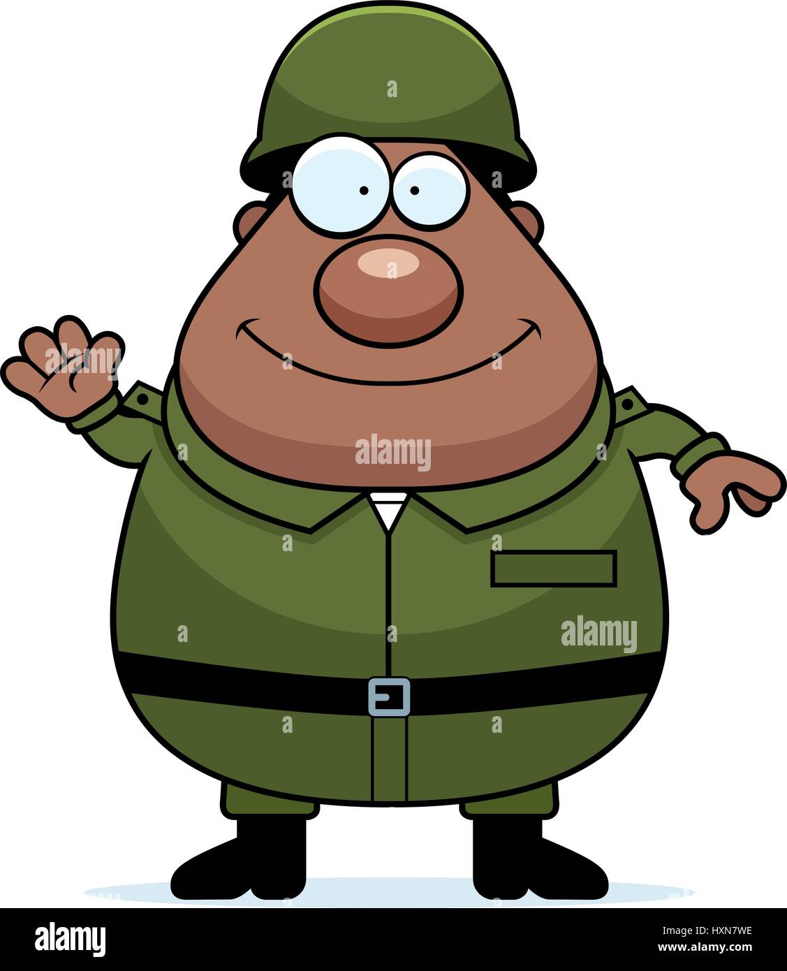 A cartoon illustration of an army soldier waving Stock Vector Image ...