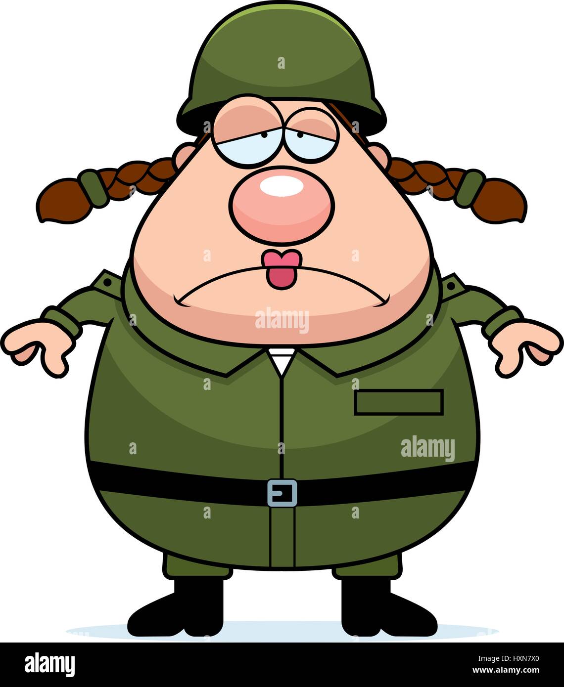 Cartoon Illustration Army Soldier Looking High Resolution Stock ...