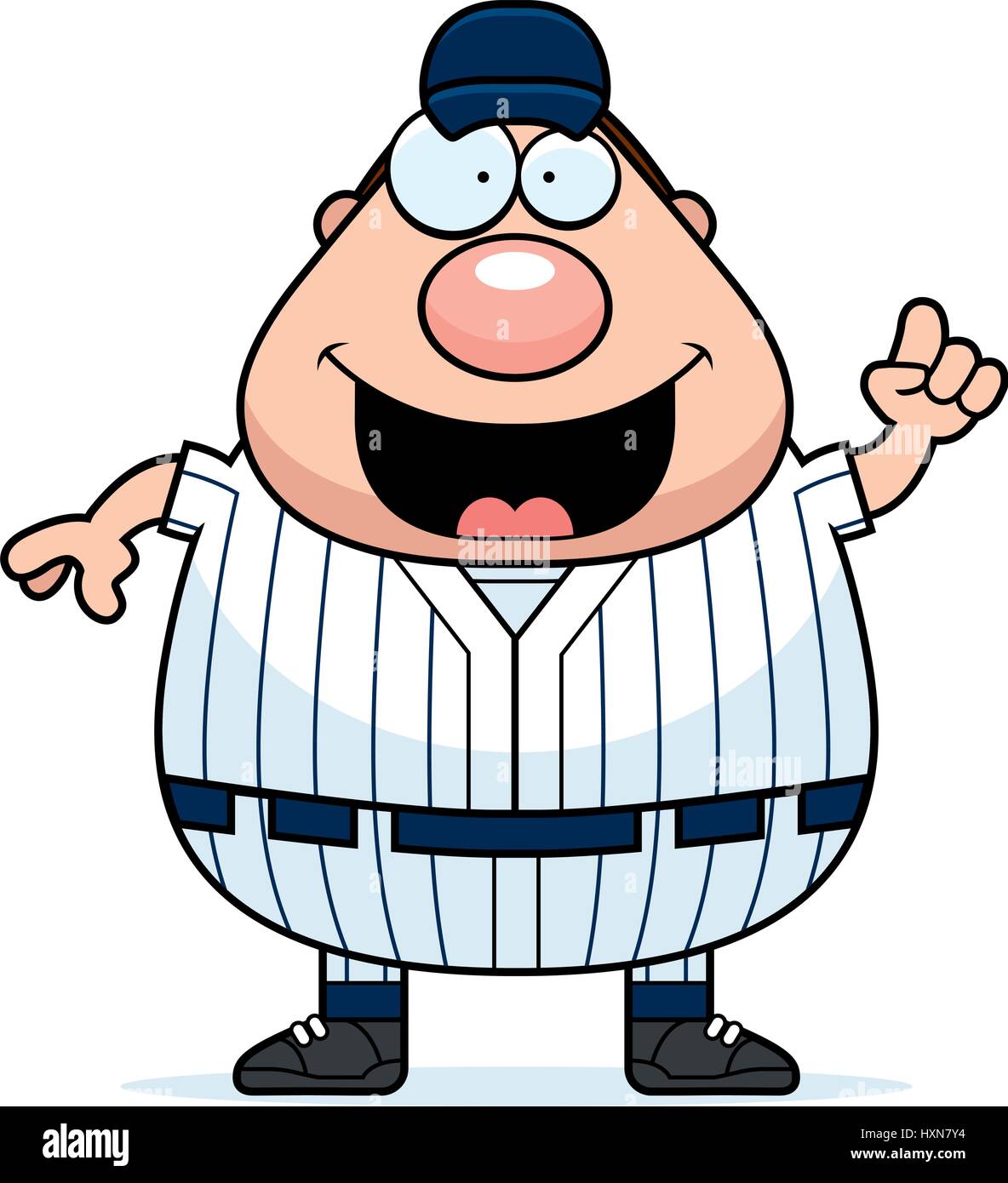 A cartoon illustration of a baseball player with an idea Stock Vector ...