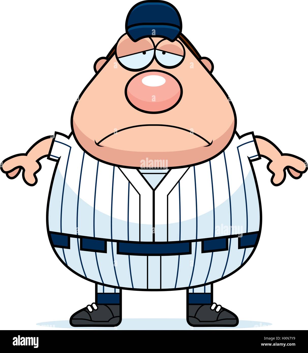 A cartoon illustration of a baseball player looking tired Stock Vector ...