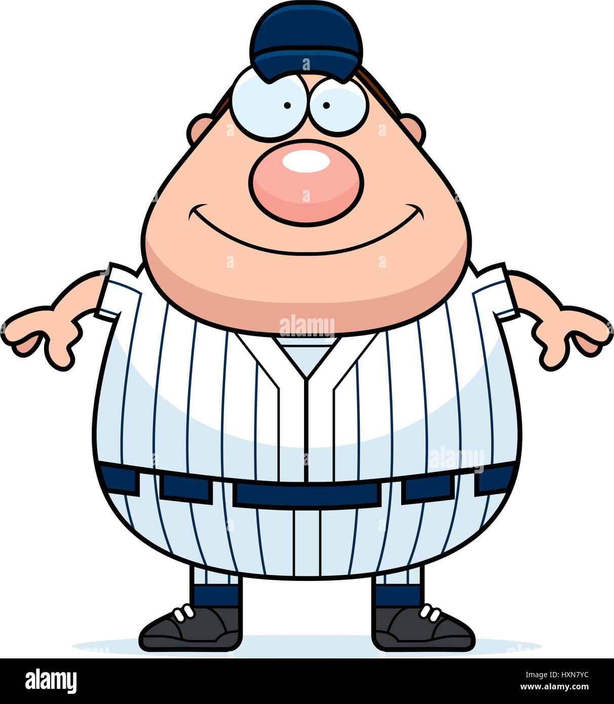 A cartoon illustration of a baseball player smiling Stock Vector Image ...