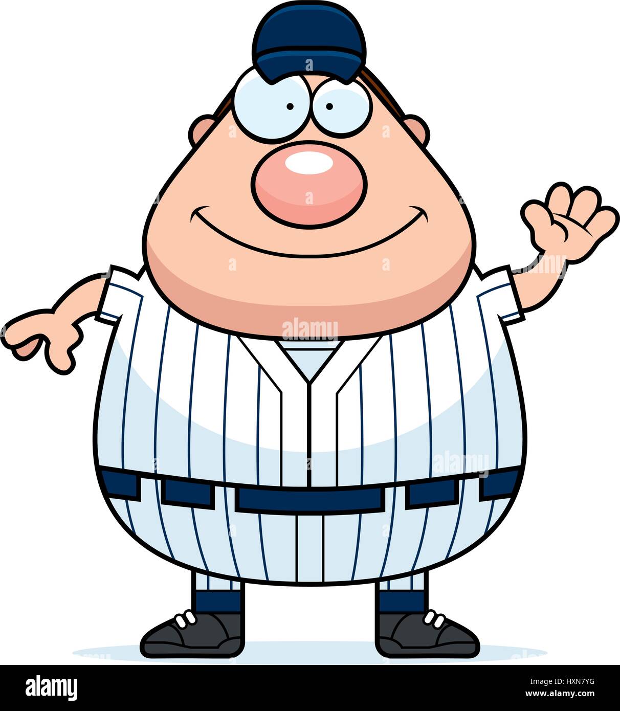 A cartoon illustration of a baseball player waving Stock Vector Image ...