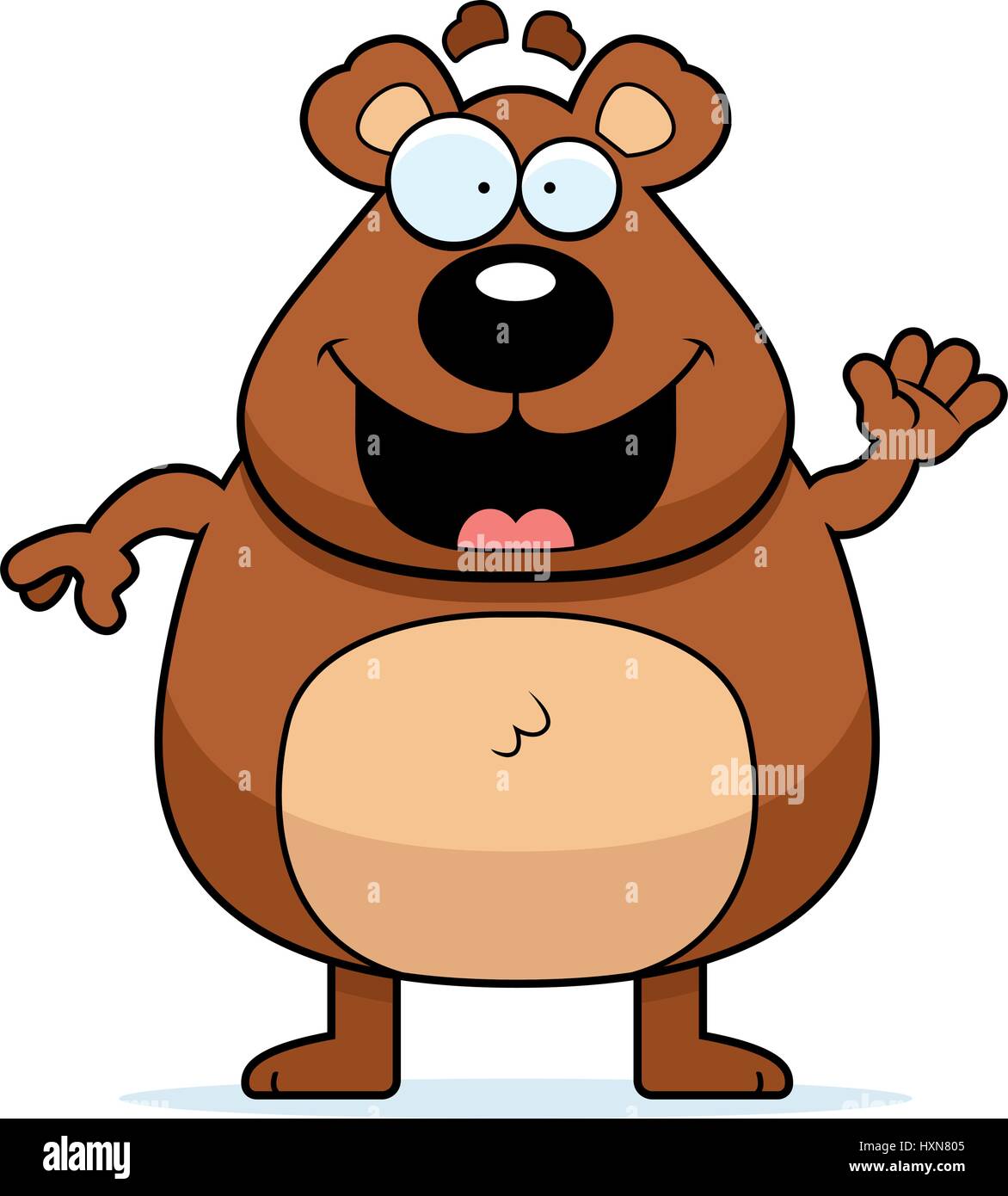 A cartoon illustration of a bear waving and smiling Stock Vector Image ...