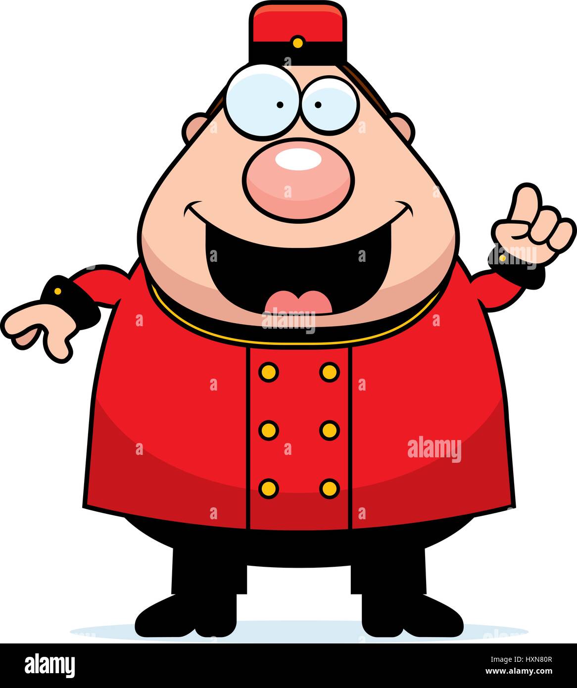 A cartoon illustration of a bellhop with an idea Stock Vector Image ...