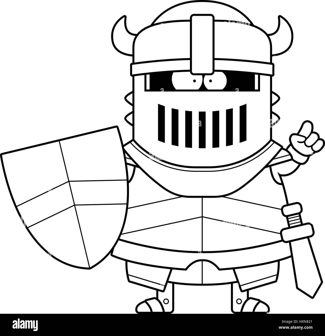 A cartoon illustration of the black knight with an idea Stock Vector ...