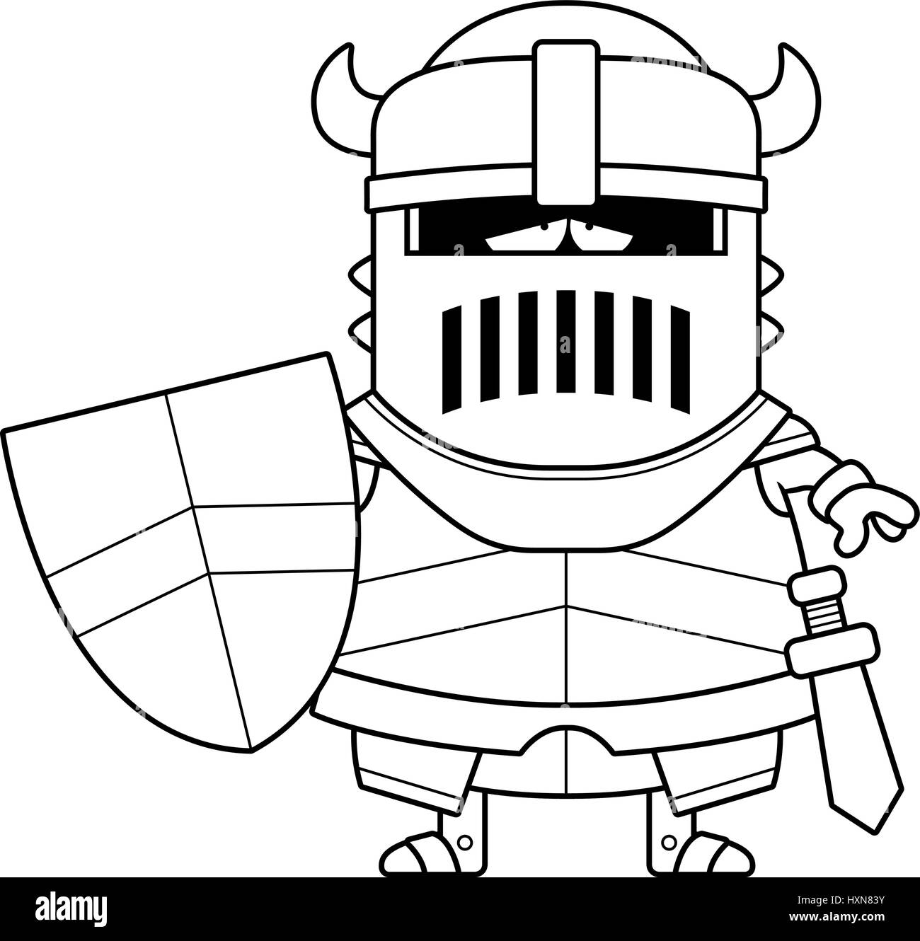 A cartoon illustration of the black knight looking sad Stock Vector ...