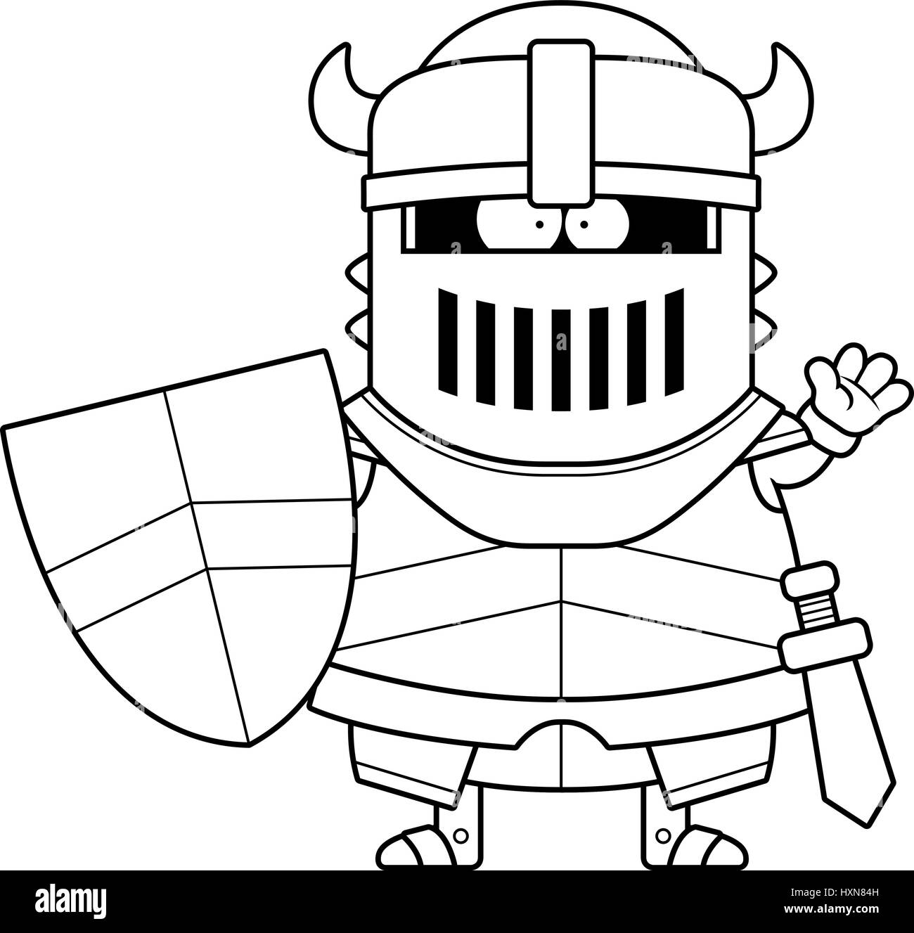 A cartoon illustration of the black knight waving Stock Vector Image ...