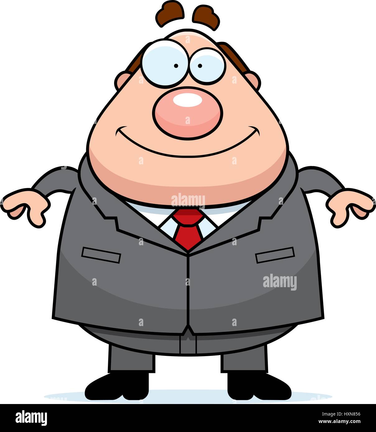 A cartoon illustration of a boss standing and smiling Stock Vector ...