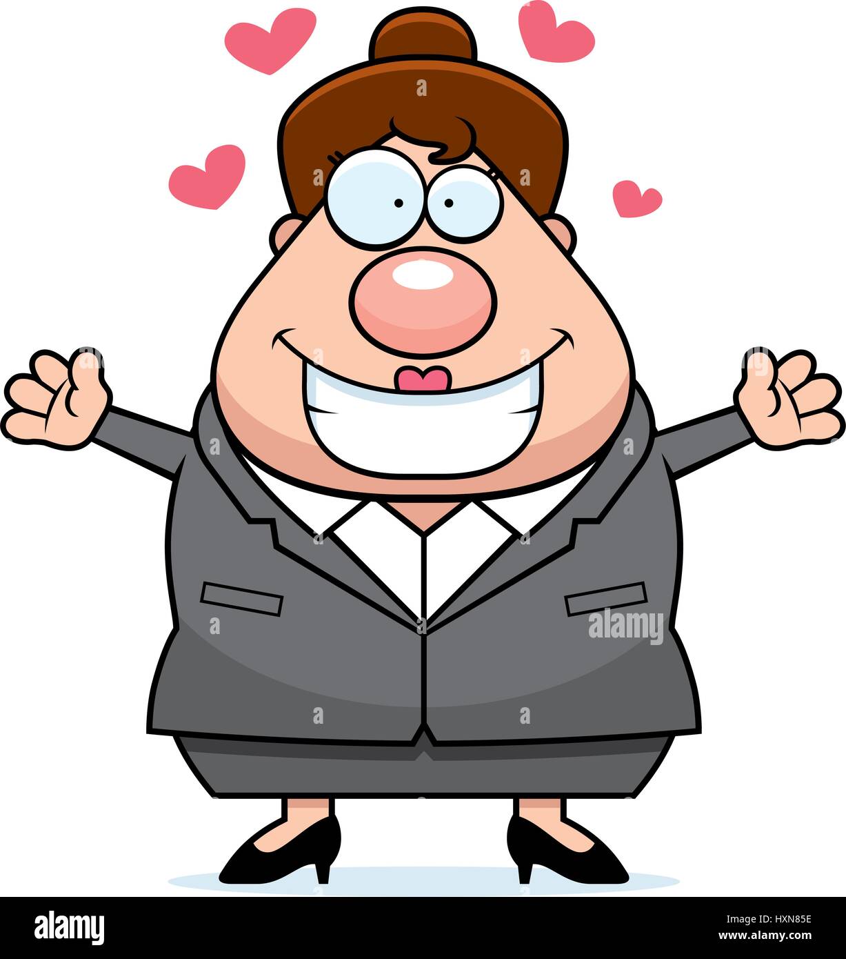 A cartoon illustration of a business woman ready to give a hug Stock ...