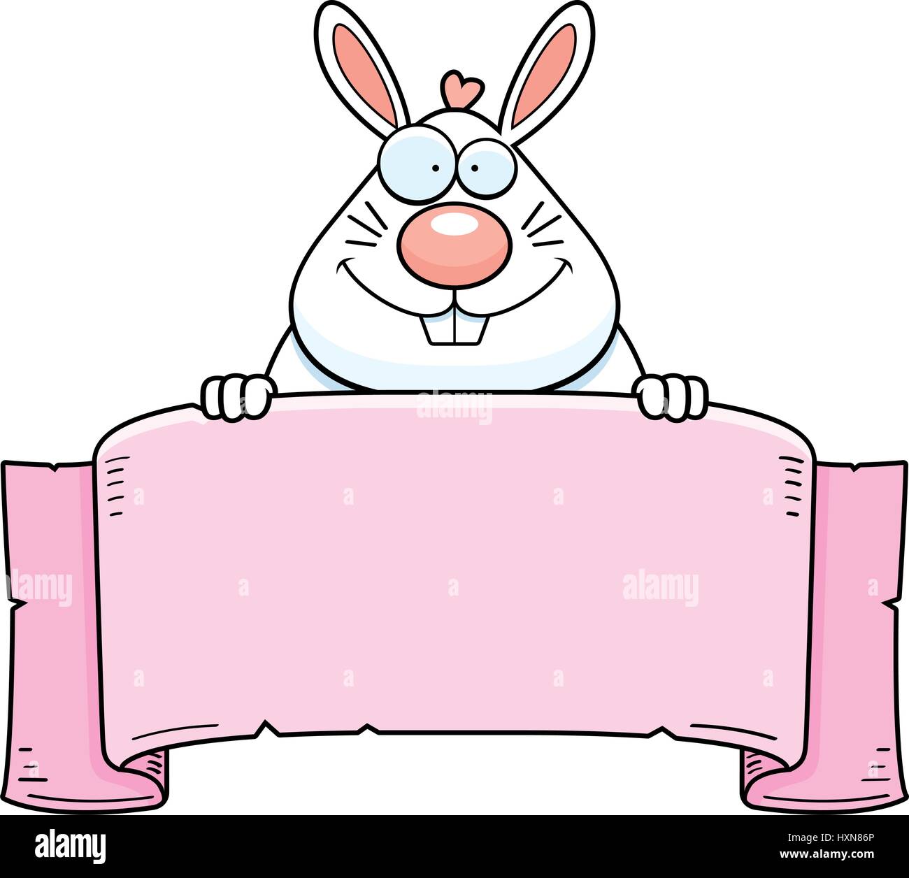A cartoon illustration of a bunny with a banner Stock Vector Image ...