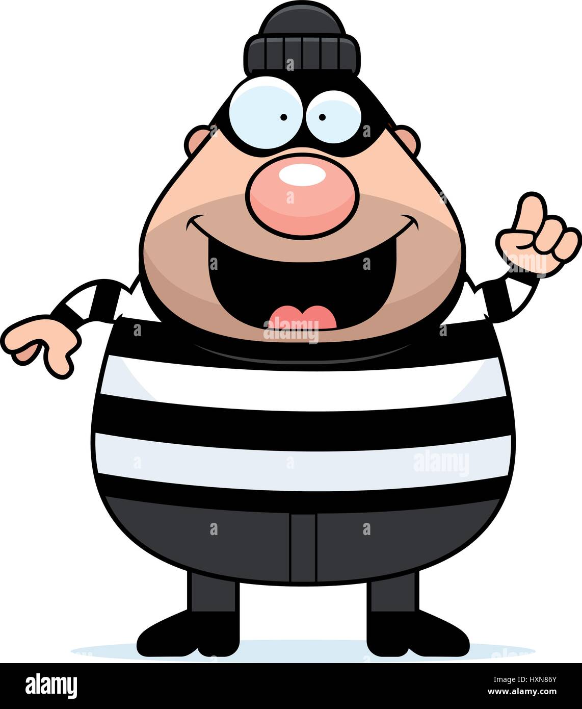 A cartoon illustration of a burglar with an idea Stock Vector Image ...