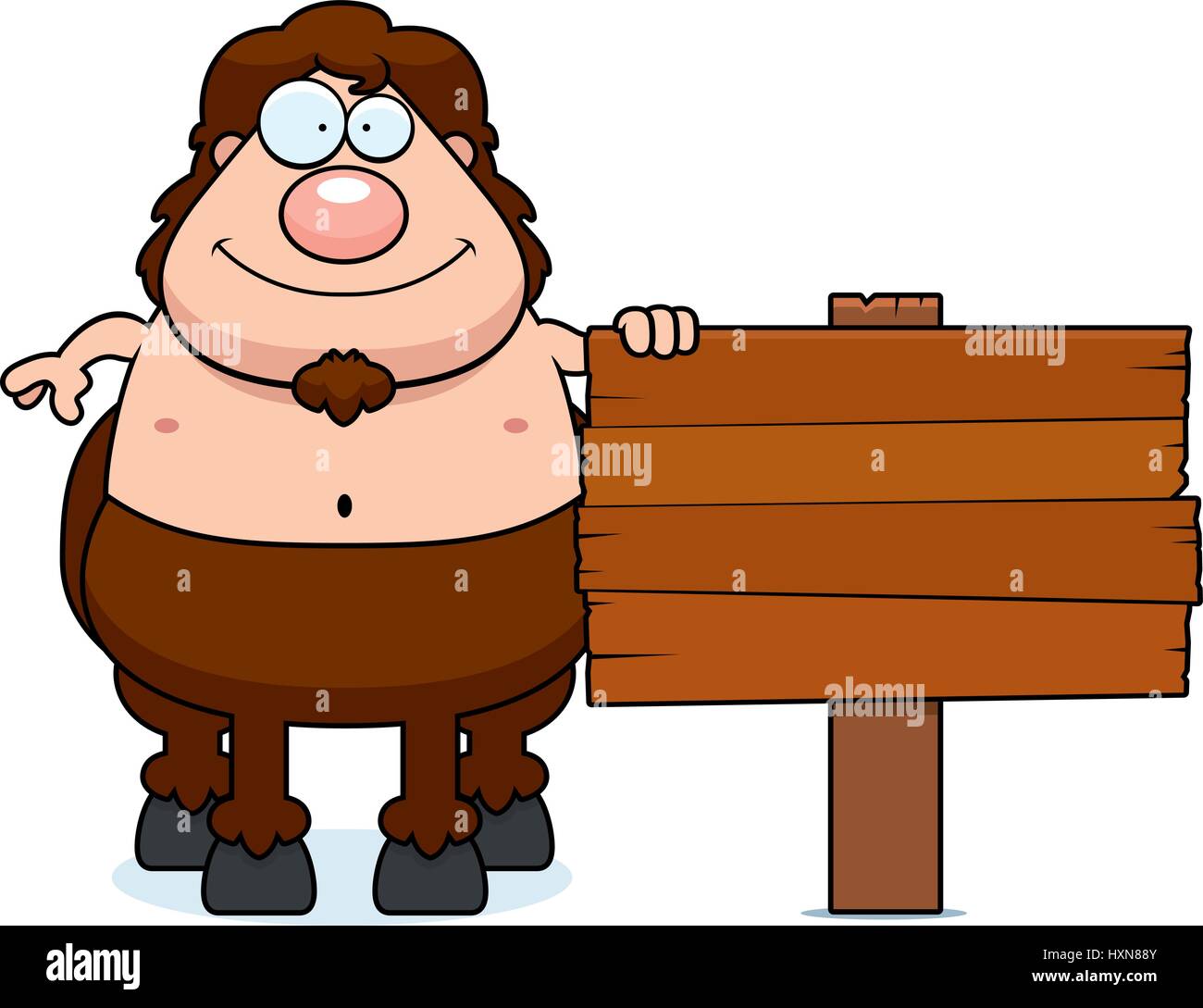 A cartoon illustration of a centaur with a wooden sign Stock Vector ...