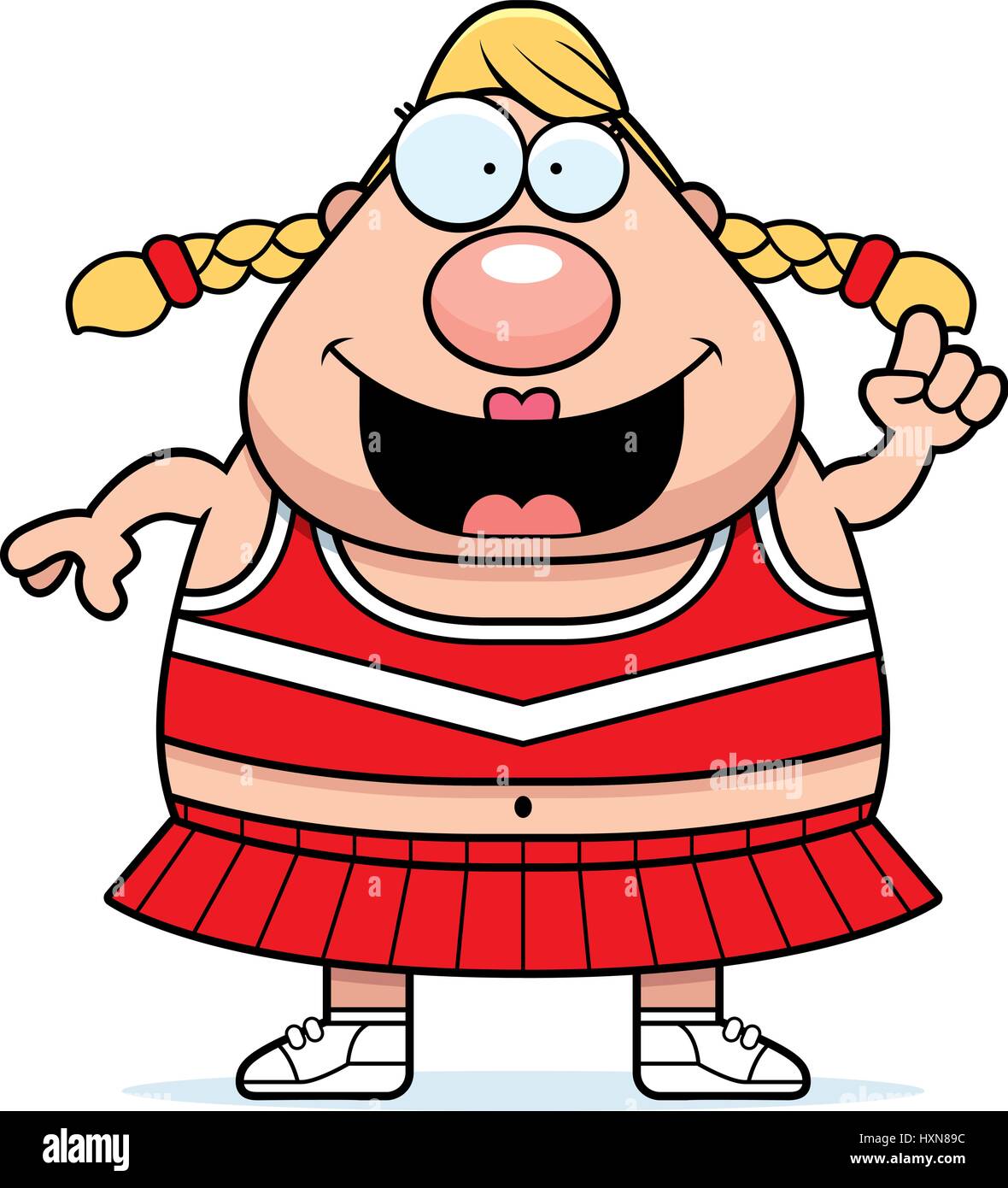 A cartoon illustration of a cheerleader with an idea Stock Vector Image ...