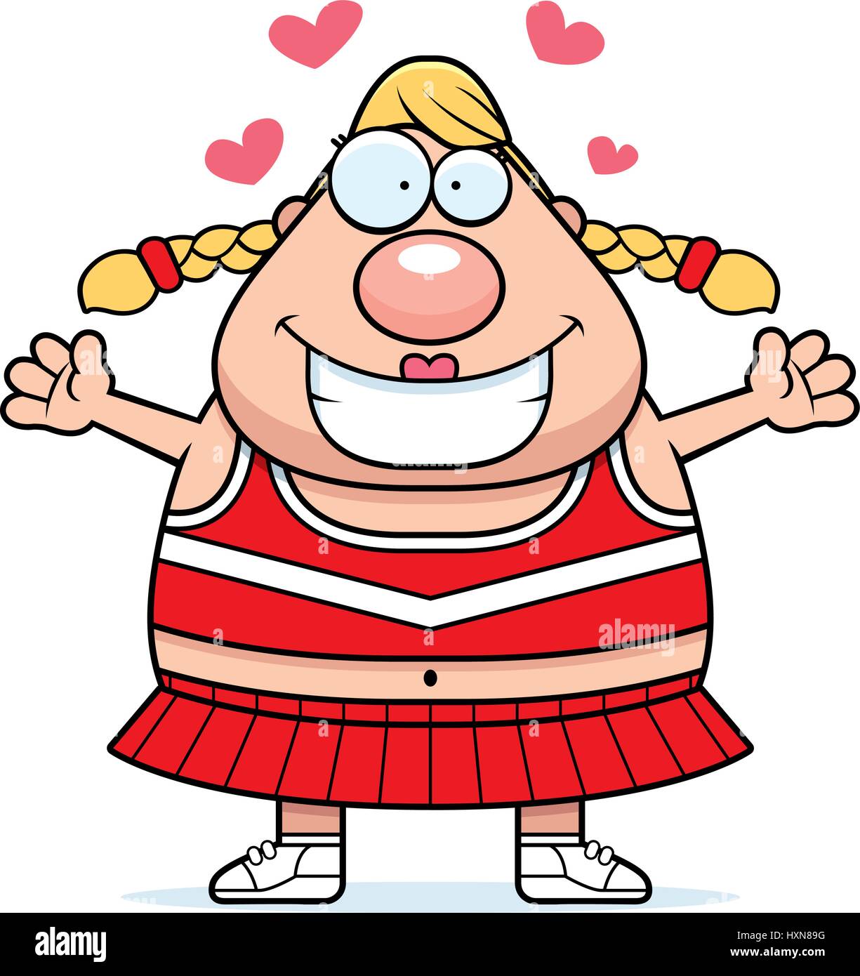 A cartoon illustration of a cheerleader ready to give a hug Stock ...