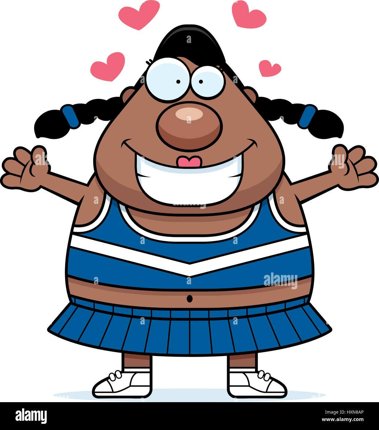 A cartoon illustration of a cheerleader ready to give a hug Stock ...