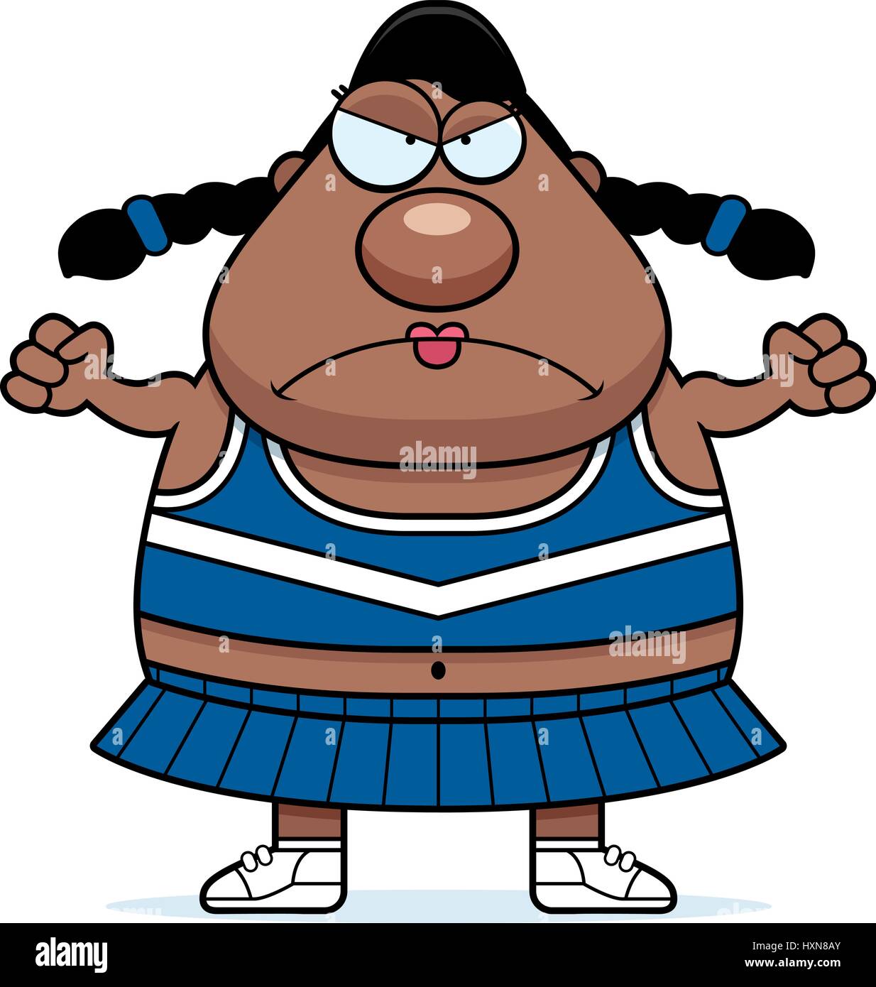 A cartoon illustration of a cheerleader looking angry Stock Vector ...