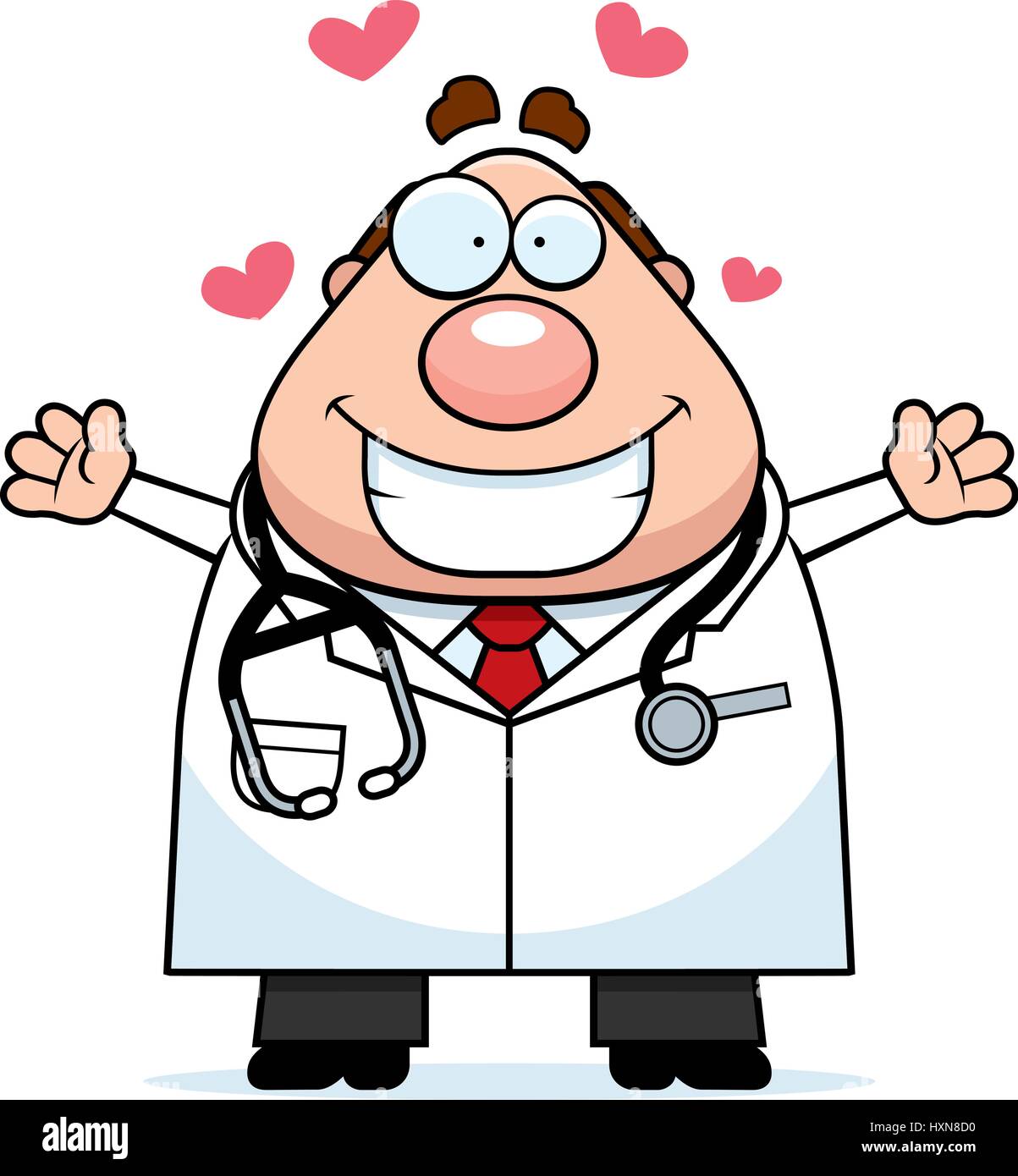 A cartoon illustration of a doctor ready to give a hug Stock Vector ...